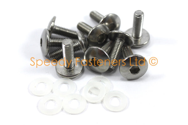 Stainless Steel Fairing Bolts m5 x 16mm (13.5mm diameter head) Allen K ...